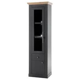 Vitrine Home Affaire "Westminster TOPSELLER", grau (dunkelgrau, wotan eiche), B:61cm T:42cm, FSC-zertifizierter Holzwerkstoff, Schränke, Standvitrine, im romantischen Landhausstil