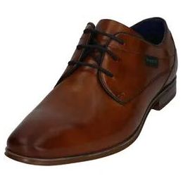 Schnürschuh Bugatti, Herren, Gr. 45, braun (cognac, used), Leder, Schuhe Derbyschuh Business-Schnürer, im Used-Look, Freizeitschuh, Halbschuh, Schnürschuh