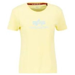 T-Shirt Alpha Industries "New Basic T-Shirt BL W", Damen, Gr. XS, gelb (pastel gelb), Obermaterial: 100% Baumwolle, Shirts