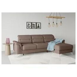 Sit & More Ecksofa SIT & MORE "Sinatra L-Form", braun (espresso), B:258cm H:85cm T:170cm, 98% Polyester, 2% Polyamid, Sofas, mit Recamiere, optinal mit Kopfteilverstellung und Armteilfunktion