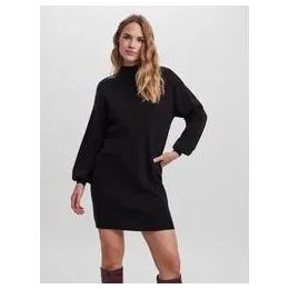 Véro Moda Strickkleid VERO MODA "VMNANCY LS FUNNELNECK DRESS GA NOOS", Damen, Gr. M, N-Gr, schwarz, Feinstrick, Obermaterial: 52% Viskose, 28% Polyester, 20% Nylon, unifarben, loose fit, Rippbündchen, Kleider