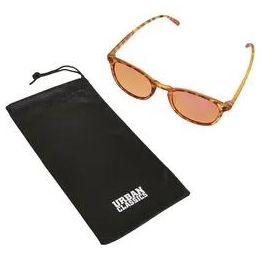 Sonnenbrille Urban Classics "Urban Classics Unisex Sunglasses Arthur UC", Damen, Gr. one size, rosa (braun leo, rosé), Brillen