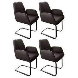 Freischwinger W.Schillig "ole", braun (braun z59, schwarz pulverbeschichtet), B:63cm H:90cm T:64cm, Longlife Xtra-Leder Z69: Das feinnarbige, gedeckte Softleder Z69 besticht durch seine außergewöhnliche Weichheit im trendigen »Vintage-Look«, Hautstärke 0, 9 - 1, 1 mm;Longlife Xtra-Leder Z79: Das Z79 gehört zu der Familie der Anilin-Touch-Leder, die durch ihren besonders angenehmen Griff überzeugen