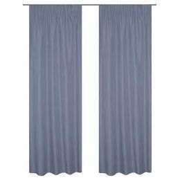 Vorhang HOME BASICS "MAITE" Gr. 4, blau, B:135cm H:245cm, Polyester, Gardinen