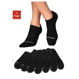 Sneakersocken Lascana ACTIVE, Damen, Gr. 35-38, schwarz (7x schwarz), Baumwolle, Elasthan, Polyamid, unifarben, elastisch, Socken, mit Fußfrottee