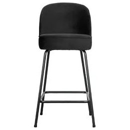 Hochstuhl Woood "Stockholm", schwarz (schwarz, schwarz), B:50cm H:89cm T:55cm, Stoff, Stühle, Bistrostuhl Hochstuhl, mit Fußstütze, Breite 50 cm