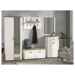 Garderobenschrank Home Affaire "Valencia", weiß (weiß mat), B:75cm H:194,5cm T:41cm, MDF, Spanplatte, Schränke