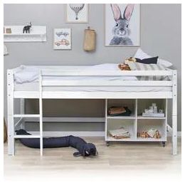 Hochbett Hoppekids "ECO Dream MY COLOR", weiß, B:101 H:105 L:208, Kiefer massiv, Hochbetten, 90x200, umbaubar in Einzelbett, 4 Farben