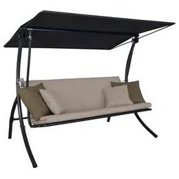 Hollywoodschaukel "Motion Smart sand, TOPSELLER", beige, B:210 H:160 T:145, Obermaterial: 100% Polyester, Angerer FREIZEITMÖBEL, Hollywoodschaukeln