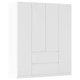 Drehtürenschrank Rauch "Kleiderschrank Schrank Garderobe Garderobenschrank MAINZ", weiß (alpinweiß), B:181cm H:210cm T:54cm, Holzwerkstoff, Schränke, grifflose Front, Außentüren mit Push-to-Open Funktion MADE IN GERMANY