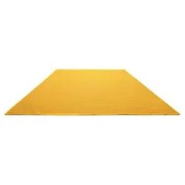 Wollteppich morgenland "KELIM FANCY UNI", gold (goldfarben), B:70 H:7 L:140, Wolle, Teppiche, reine Wolle, Wendbar, Einfarbig, Uni, Wohnzimmer