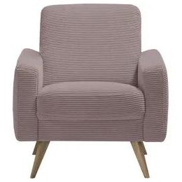 Sessel exxpo - SOFA FASHION "Samso, Loungesessel", braun (old rose), B:82cm H:87cm T:80cm, 100% PES, Sessel, Einzelsessel, elegant und bequem, aktueller Cord Bezug
