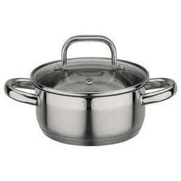 Bratentopf GSW "Fogo", silber (edelstahlfarben), H:7,5cm Ø:16cm, Töpfe, Induktion