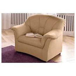 Sessel DOMO collection "Flores", beige (sand), B:92cm H:84cm T:82cm, NaturLEDER (echtes Rindsleder) in Sitz und Rücken. Korpus in passendem Kunstleder SOFTLUX bezogen;Microfaser PRIMABELLE (100% Polyester) / Struktur ( 100% Polyester );NaturLEDER: Bitte beachten Sie, dass Lederbezüge mehr Nähte aufweisen als Stoffbezüge.;Kunstleder SOFTLUX / Struktur ( 90% Polyester, 10% Polyacryl ), Sessel, Polst