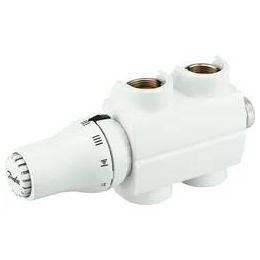 Heizkörperthermostat Sanotechnik "Badheizkörper-Regler", weiß, B:23 T:9, Messing, Heizkörperthermostate, eckig, Anschluss mittig-unten, mit Thermostatkopf