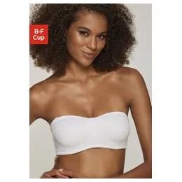 T-Shirt-BH Lascana, Damen, Gr. 75, Cup B, weiß, Microtouch, Obermaterial: 85% Polyamid, 15% Elasthan, BHs Bandeau-BH BH Bügel-BH Trägerlose-BH T-Shirt-BH, ohne Schale mit abnehmbaren Trägern, Basic Dessous