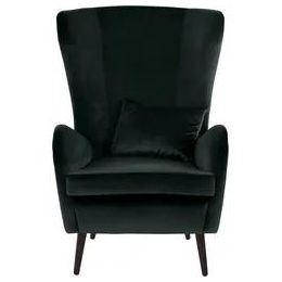 Sessel Home Affaire "Sallito, TV-Sessel, Ohrensessel mit", grün, B:76 H:109 T:85, Struktur Hahnentritt (67% Polypropylen, 33% Polyester), Samtoptik (100% Polyester), Fellimitat (100% Polyester), Samtcord (92% Polyester, 8% Polyamid), Struktur (100% Polyester), Struktur fein (100% Polyester), Sessel, Sessel mit Hocker Ohrensessel mit Hocker, Hocker, in vielen Bezugsqualitäten, auch in Samtcord