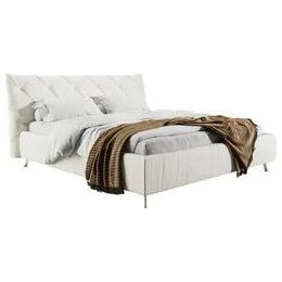 Polsterbett Places of Style "Elloree in 4 Breiten bis 200cm, auch in Leder", weiß, B:216cm H:105cm L:234cm, Rinds- Oberleder, Betten, Boxspringbett, Kopfteilhöhe 105cm, belastbar bis 280 kg, auch in Überlänge 220cm