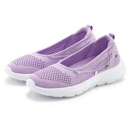 Sneaker Lascana, Damen, Gr. 39, lila (flieder), Obermaterial: 100% Textilmaterial. Decksohle: 100% Textilmaterial. Laufsohle: 100% Synthetik, unifarben, Sportlich, Schuhe Sneakerballerina Ballerina, Slipper, Ballerina, Halbschuhe zum Reinschlüpfen VEGAN