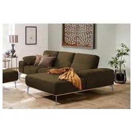 Ecksofa W.Schillig "run, Designsofa mit tollem Sitzkomfort, bequem, L-Form", grün (camouflage w82), B:279 T:178, Longlife Xtra-Leder Z73: Naturwalkleder der Luxusklasse aus den erlesensten Rohhäuten. Hautstärke 1, 1 – 1, 3 mm, ROHLEDER Jacquard-Flachgewebe Q2 W60 (63% Polyester, 37% Polyacryl), ROHLEDER Chenille-Flachgewebe Q2 W77 (68% Polyacryl, 32% Polyester), Stoff S37 (100% Polyester), Sofas, 
