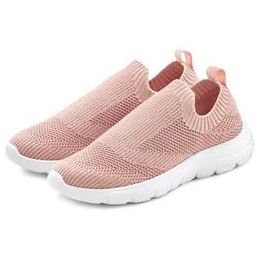 Sneaker Lascana, Damen, Gr. 37, rosa (altrosa), Obermaterial: 100% Textilmaterial. Futter: 100% Textilmaterial. Decksohle: 100% Textilmaterial. Laufsohle: 100% Synthetik, unifarben, Schuhe Socksneaker Sneaker low Slip-on-Sneaker, Slipper, Halbschuh ultraleicht und zum Reinschlüpfen VEGAN