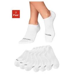 Sneakersocken Lascana ACTIVE, Damen, Gr. 35-38, weiß (7x weiß), Baumwolle, Elasthan, Polyamid, unifarben, elastisch, Socken, mit Fußfrottee
