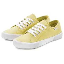 Sneaker Lascana, Damen, Gr. 39, gelb, Obermaterial: 100% Textilmaterial. Futter: 100% Textilmaterial. Decksohle: 100% Textilmaterial. Laufsohle: 100% Synthetik, unifarben, Schuhe Skaterschuh Canvassneaker Sneaker low, aus Textil, Schnürhalbschuh, Freizeitschuh