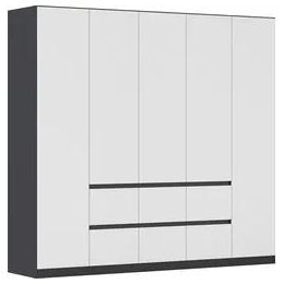 Drehtürenschrank Rauch "Kleiderschrank Schrank Garderobe Garderobenschrank MAINZ", grau (graumetallic, alpinweiß), B:226cm H:210cm T:54cm, Holzwerkstoff, Schränke, grifflose Front, Außentüren mit Push-to-Open Funktion MADE IN GERMANY