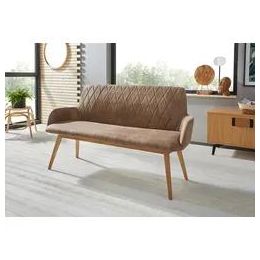 Sitzbank Home Affaire "Brest", braun (braun, natur), B:160 H:88 T:60, Polyester, Sitzbänke, Essbank Sitzbank Polsterbank, Schuhbank, Garderobenbank, Bank Breite 160 cm