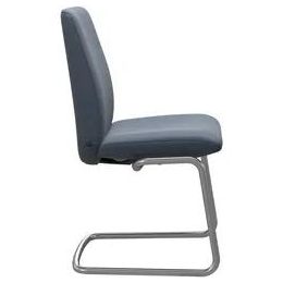 Polsterstuhl stressless "Laurel", blau (sparrow blau paloma, chrom glänzend), B:53cm H:92cm T:59cm, Leder PALOMA: PALOMA ist ein durchgefärbtes Semianilin-Möbelleder mit natürlicher Narbung., Stühle, Low Back, Größe L, mit Beinen aus Stahl in Chrom glänzend