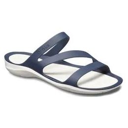 Badepantolette Crocs "Swiftwater Sandal", Damen, Gr. 38, navy weiß, CrosliteTM, Sportlich, Schuhe Badelatschen Pantolette, Sommerschuh, Badeschuh, Poolslides, genoppte Innensohle