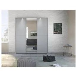 Schwebetürenschrank Rauch "Kleiderschrank Schrank Garderobe Wäscheschrank TOMA mit Passepartout", grau (seidengrau), B:211cm H:214cm T:64cm, Holzwerkstoff, Schränke, inkl. Regaleinsatz sowie zusätzlichen Einlegeböden MADE IN GERMANY