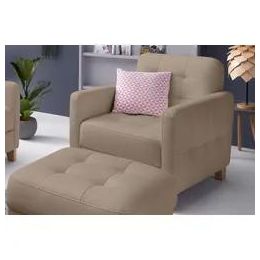 Sessel exxpo - SOFA FASHION "Elio, Loungesessel, aufwendige Detailverarbeitung, bequem und modern", braun (schlamm), B:76cm H:84cm T:90cm, Luxus-Kunstleder;NaturLEDER (echtes Rindsleder) in Sitz und Rücken. Korpus in passendem Kunstleder SOFTLUX bezogen, Sessel, Einzelsessel, hoher Sitzkomfort für entspannende Momente