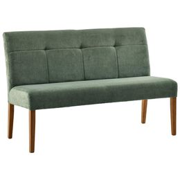 Cantus Sitzbank, Gr&uuml;n, Eiche, Holz, Textil, Eiche, massiv, 3-Sitzer, 140x92x66 cm, Fsc, Esszimmer, B&auml;nke, Sitzb&auml;nke