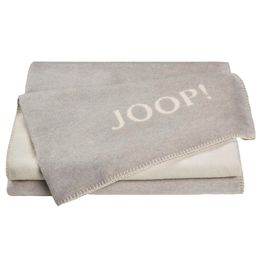 JOOP! Wohndecke Uni Doubleface, Wei&szlig;, Hellgrau, Beige, Textil, 150x200 cm, Made in Germany, Oeko-Tex&reg; Standard 100, Kettelrand, pflegeleicht, Wohntextilien, Decken, Kuscheldecken