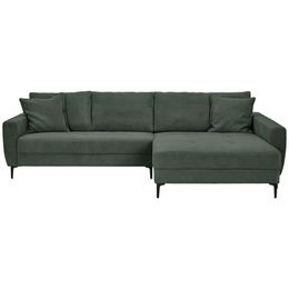 Xora Ecksofa, Waldgr&uuml;n, Textil, 3-Sitzer, F&uuml;llung: Schaumstoff, Ottomane rechts, L-Form, 283x174 cm, Stoffauswahl, Wohnzimmer, Sofas & Couches, Wohnlandschaften, Ecksofas