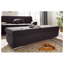 Hocker DOMO collection "Aversa", braun (espresso), B:161 H:41 T:60, Struktur weich (100% Polyester);Luxus-Microfaser (100% Polyester);Struktur (100% Polyester), Hocker, Hocker mit Stauraum Polsterhocker
