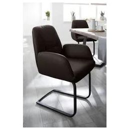 Freischwinger W.Schillig "ole", braun (braun z59, schwarz pulverbeschichtet), B:63cm H:90cm T:64cm, Longlife Xtra-Leder Z69: Das feinnarbige, gedeckte Softleder Z69 besticht durch seine außergewöhnliche Weichheit im trendigen »Vintage-Look«, Hautstärke 0, 9 - 1, 1 mm;Longlife Xtra-Leder Z79: Das Z79 gehört zu der Familie der Anilin-Touch-Leder, die durch ihren besonders angenehmen Griff überzeugen