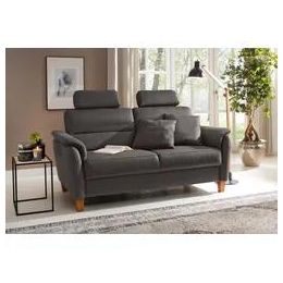 2,5-Sitzer Home Affaire "Palmera, B: 179 cm", grau (anthrazit), B:179cm H:89cm T:89cm, 100% Polyester;Struktur (100% Polyester);Luxus-Microfaser in Lederoptik (100% Polyester), Sofas, mit Federkern