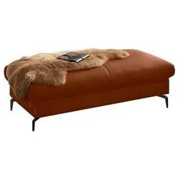 Polsterhocker W.Schillig, braun (cognac z69), B:141 H:42 T:70, Longlife Xtra-Leder Z69: Das feinnarbige, gedeckte Softleder Z69 besticht durch seine außergewöhnliche Weichheit im trendigen »Vintage-Look«, Hautstärke 0, 9 - 1, 1 mm, Hocker, Füße in Schwarz pulverbeschrichtet