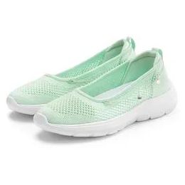 Sneaker Lascana, Damen, Gr. 37, grün (mint), Obermaterial: 100% Textilmaterial. Decksohle: 100% Textilmaterial. Laufsohle: 100% Synthetik, unifarben, Sportlich, Schuhe Sneakerballerina Ballerina, Slipper, Ballerina, Halbschuhe zum Reinschlüpfen VEGAN