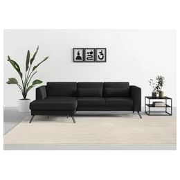 Sit & More Ecksofa SIT & MORE "Lindholm L-Form", schwarz, B:262cm H:88cm T:171cm, Sofas, mit Sitztiefenverstellung und Federkern