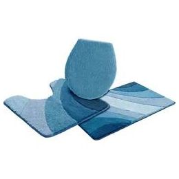 Badematte my home "Josie, Badvorleger, Badezimmer Teppich" Gr. 11, blau, H:20mm, Polyester, Badematten, Badteppich, Badematten, rechteckig, rund & als 3-tlg. Set erhältlich