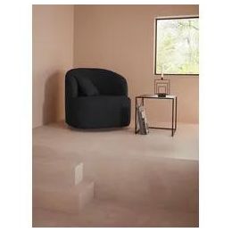 Drehsessel "Dilara Sessel", schwarz, B:94cm H:89cm T:94cm, Struktur fein 100% Polyester);Samtoptik (100% Polyester);Bouclé (100% Polyester), LeGer Home by Lena Gercke, Sessel, gerundete Rückenlehne und Front, in 3 Bezugsqualitäten