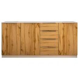 borchardt Möbel Highboard BORCHARDT MÖBEL "Oliva", braun (wotan eiche), B:200cm H:99cm T:35cm, Spanplatte, Sideboards, Breite ca. 200 cm