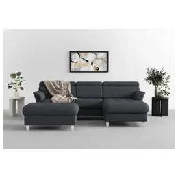 Sit & More Ecksofa SIT & MORE "Marano L-Form", grau (dunkelgrau), B:257cm T:166cm, 98% Polyester, 2% Polyamid, Sofas, inklusive Kopfteilverstellung, wahlweise mit Bettfunktion, Bettkasten