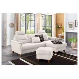 Ecksofa Home Affaire "Palmera L-Form, B: 244 cm", beige (natur), B:244cm H:89cm T:163cm, 100% Polyester;Struktur (100% Polyester);Luxus-Microfaser in Lederoptik (100% Polyester), Sofas, optional Bettfunktion & Bettkasten, Federkern