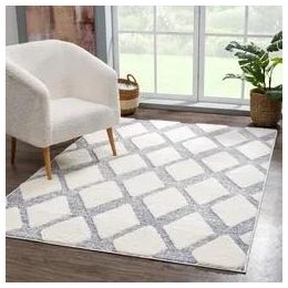 Hochflor-Teppich Carpet City "Focus 4497", grau, B:200cm H:20mm L:290cm, Polypropylen, Teppiche, L&auml;ufer, Boho, Hochtief-Muster/ 3D-Effekt, f&uuml;r Wohnzimmer, Schlafzimmer