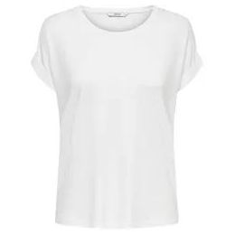 T-Shirt Only "ONLMOSTER – T-Shirt mit melierter Optik und elastischem Material", Damen, Gr. XL, weiß, Jersey, Obermaterial: 75% Viskose, 20% Polyester, 5% Elasthan, unifarben, Casual, lässig geschnitten normal, Rundhals, Aufschlag, Shirts, meliert, casual, lässig geschnitten, Viskosemischung, Rundhals