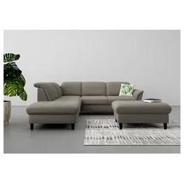 Sit & More Ecksofa SIT & MORE "Maggiore L-Form", braun (schlamm), B:261cm H:88cm T:224cm, 95% Polyester, 5% Polyamid, Sofas, wahlweise mit Kopfteilverstellung, Bettfunktion und Stauraum